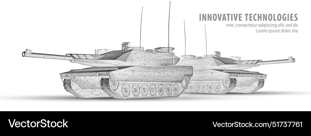 Modern tank on blue military technology Royalty Free Vector
