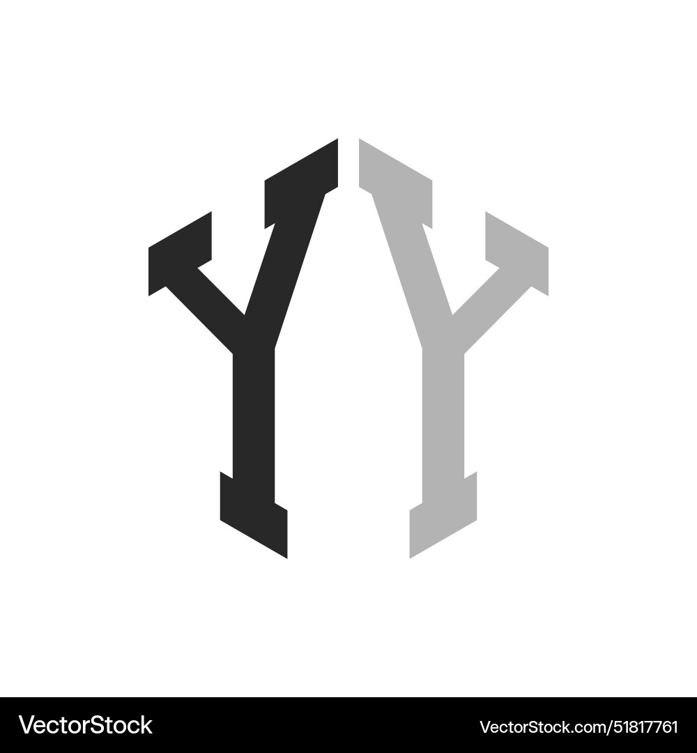 Modern unique hexagon letter yy logo design Vector Image