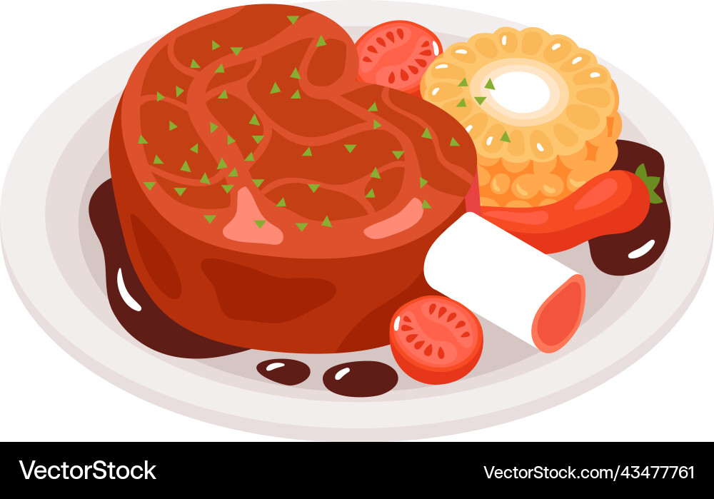 Restaurant meat heart composition Royalty Free Vector Image