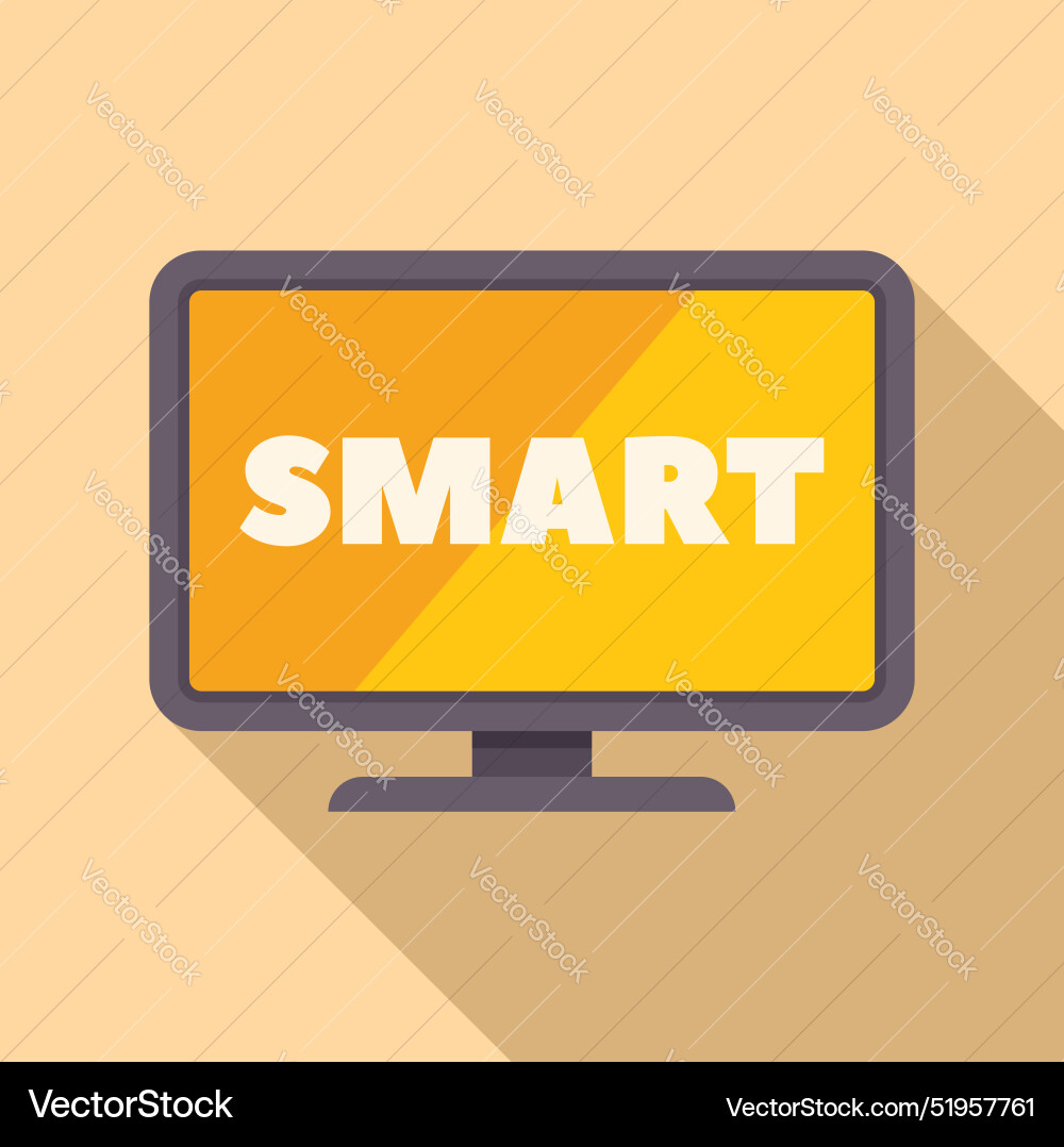 Smart tv showing the word smart on screen Vector Image