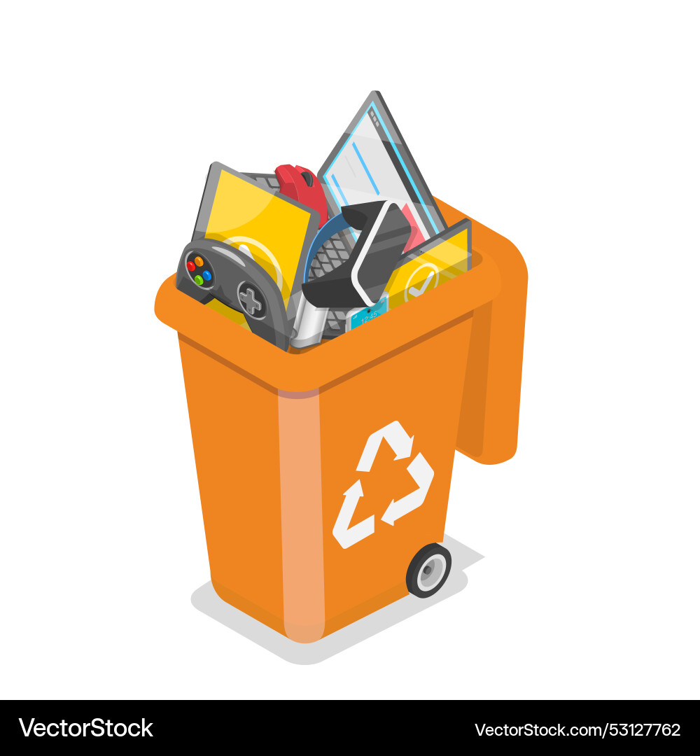 3d isometric flat of waste Royalty Free Vector Image