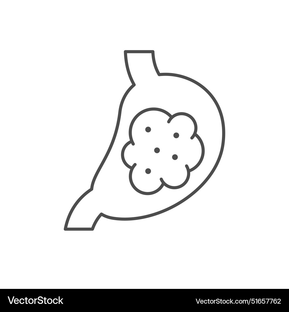 Bloating in stomach line icon Royalty Free Vector Image