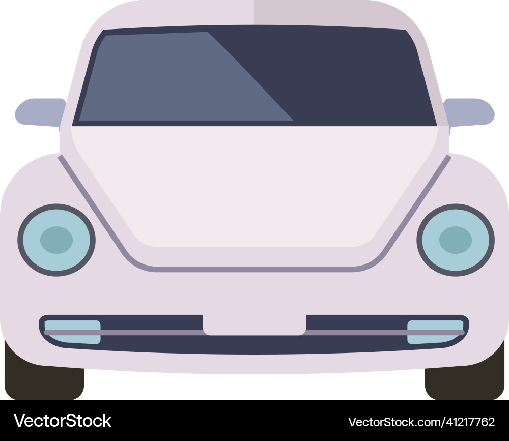 Car front view elegant white auto icon Royalty Free Vector