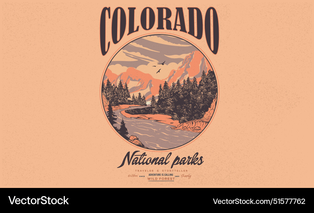 Colorado national park artwork Royalty Free Vector Image