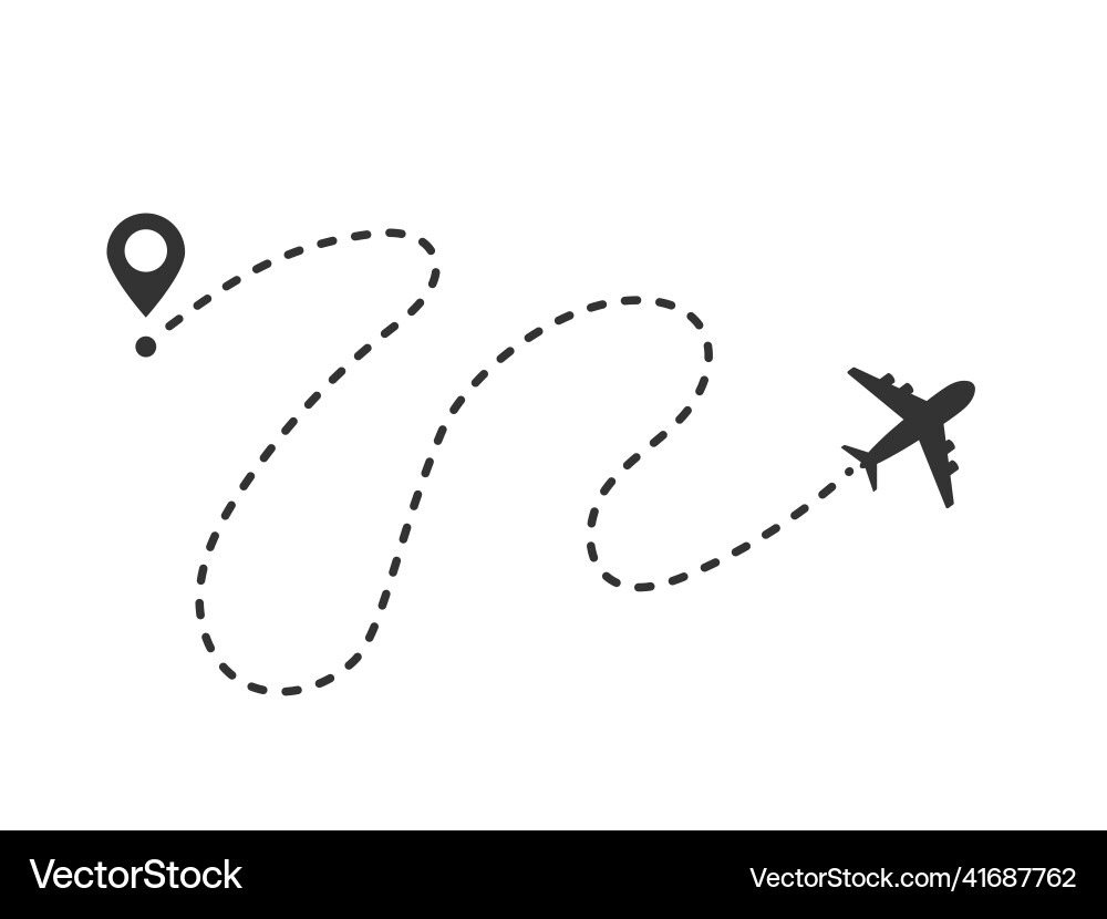 Dotted Airplane Route Royalty Free Vector Image