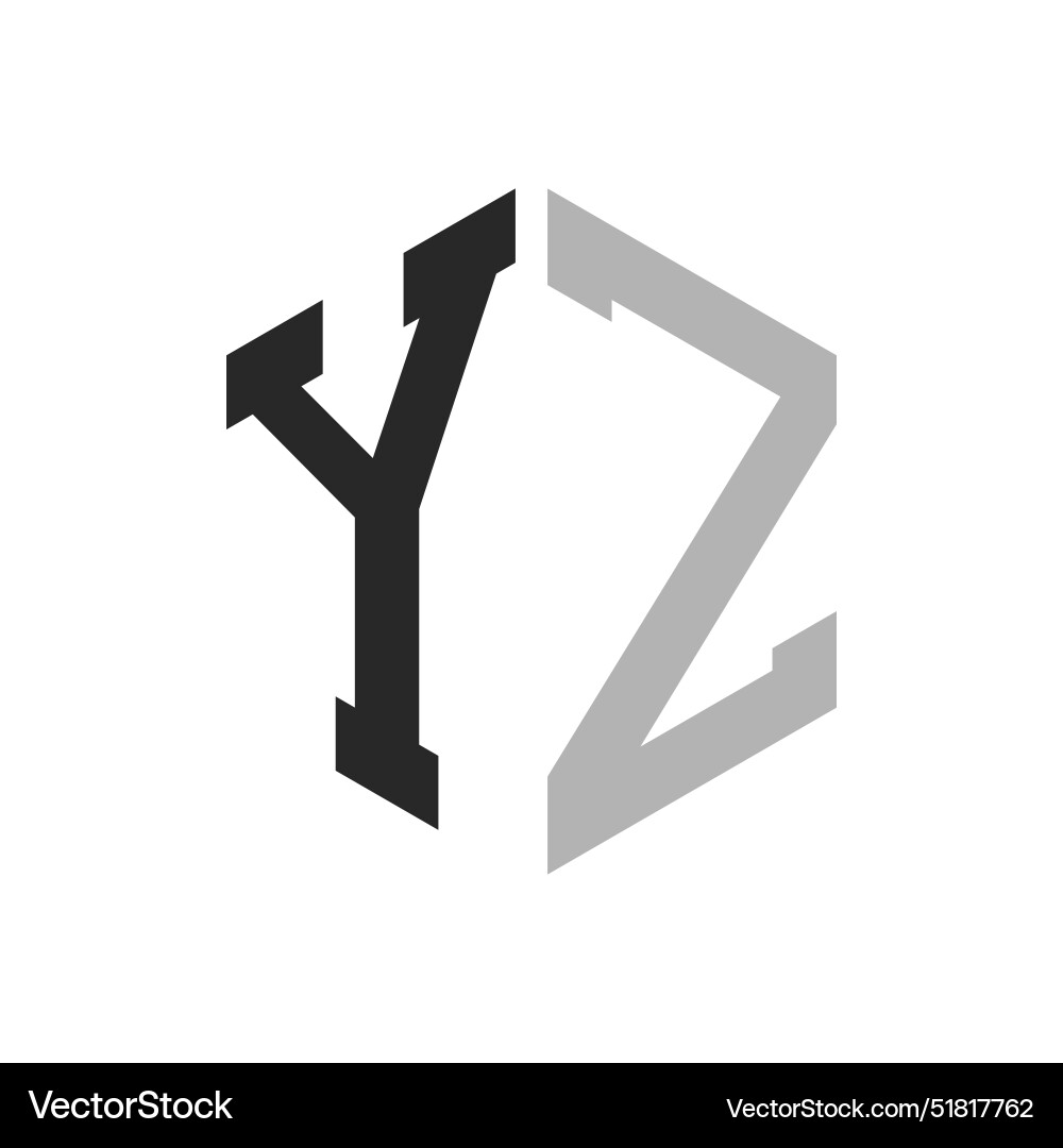 Modern unique hexagon letter yz logo design Vector Image