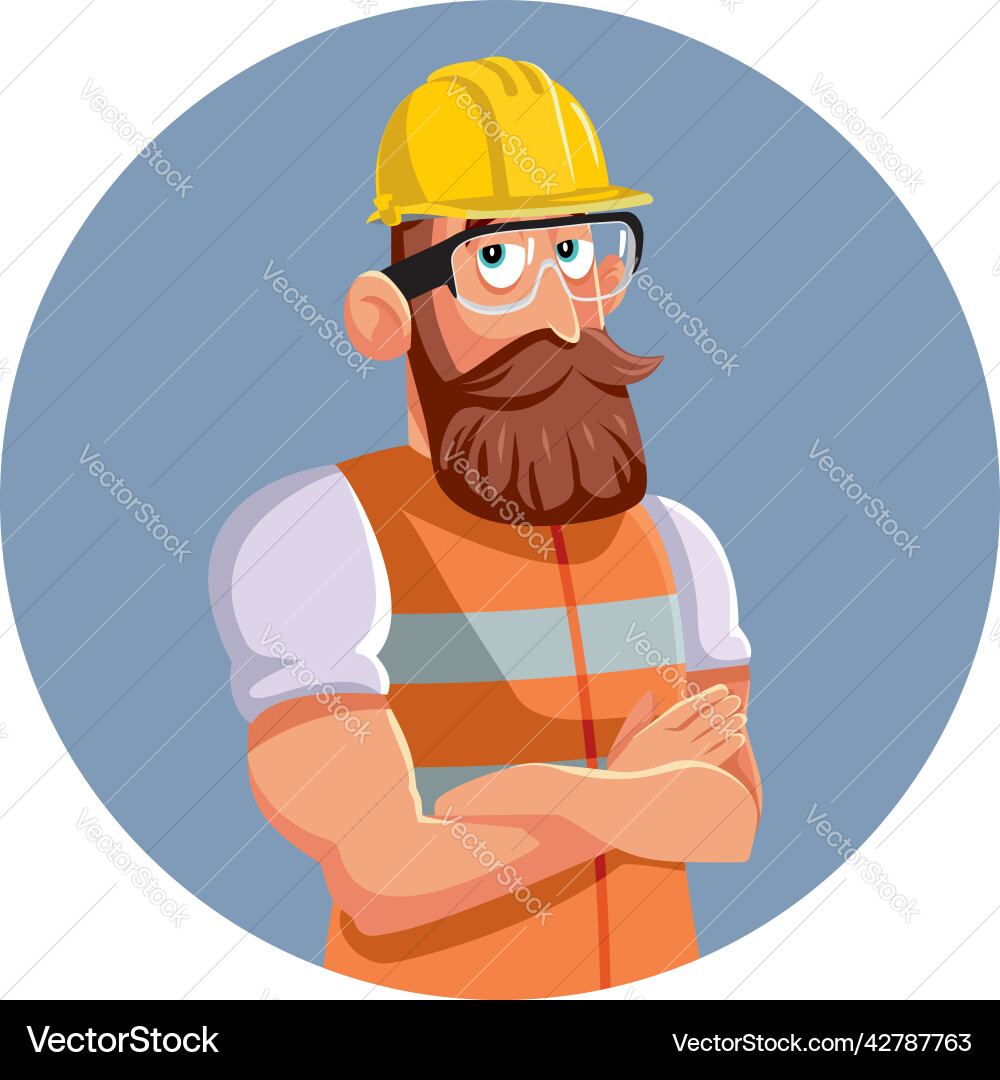 Construction worker wearing hard hat Royalty Free Vector