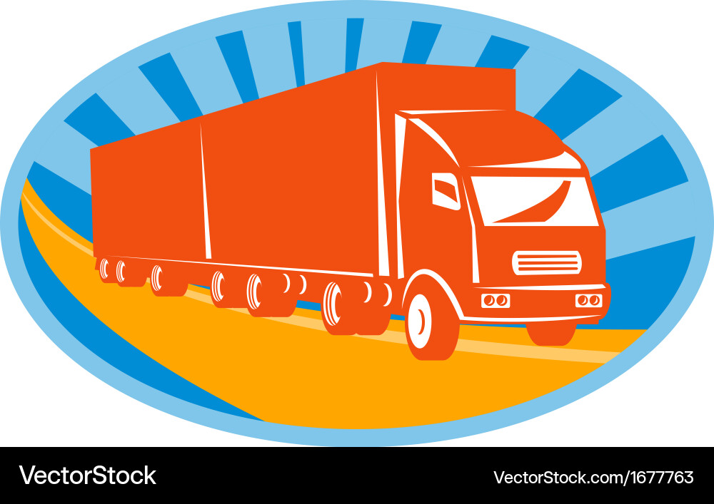 Container truck and trailer Royalty Free Vector Image