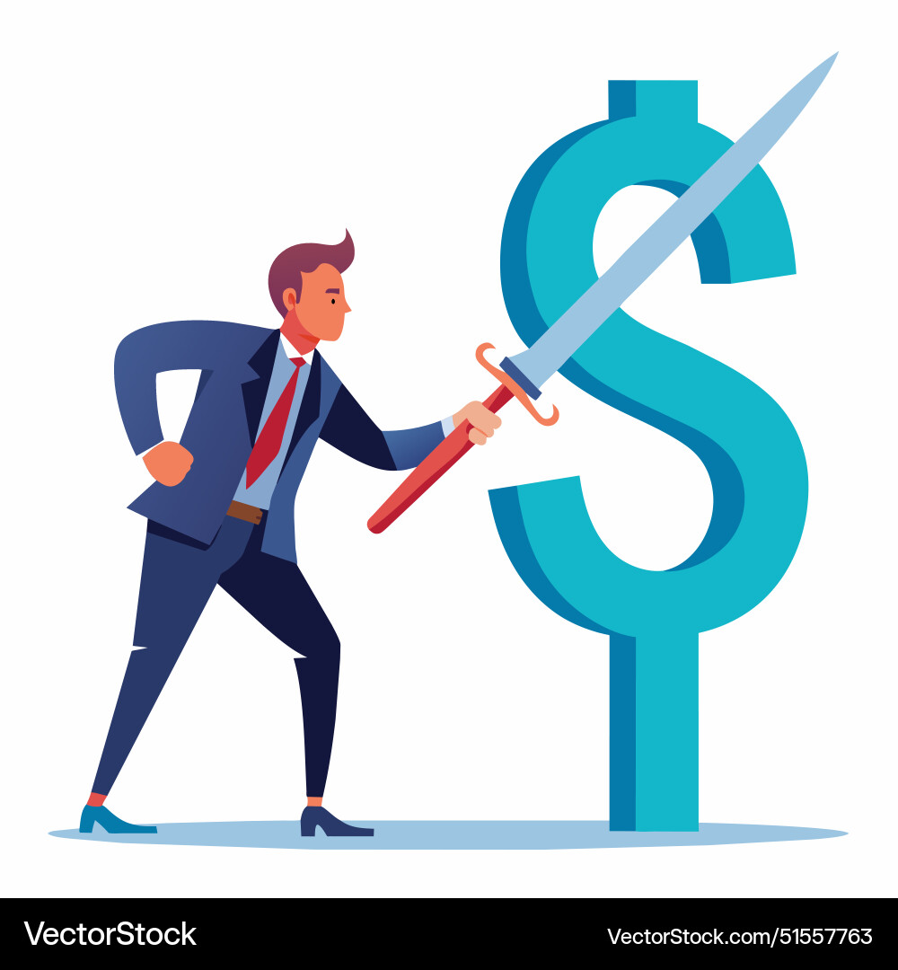 Cost saving idea cost reduction or decrease Vector Image