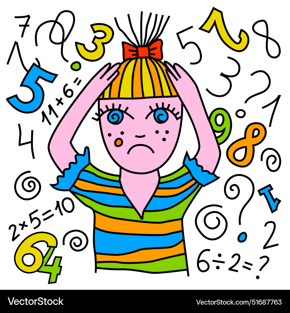 Dyscalculia concept math disability banner Vector Image