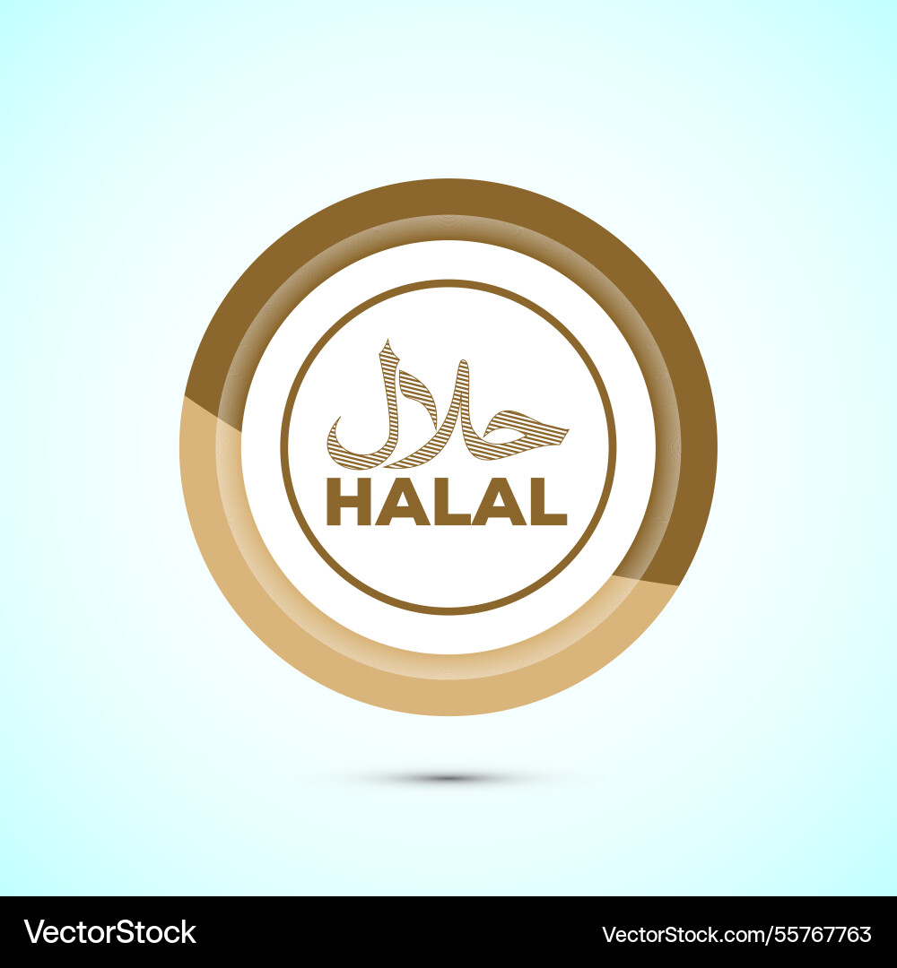 Halal icon design certificate tag islamic Vector Image