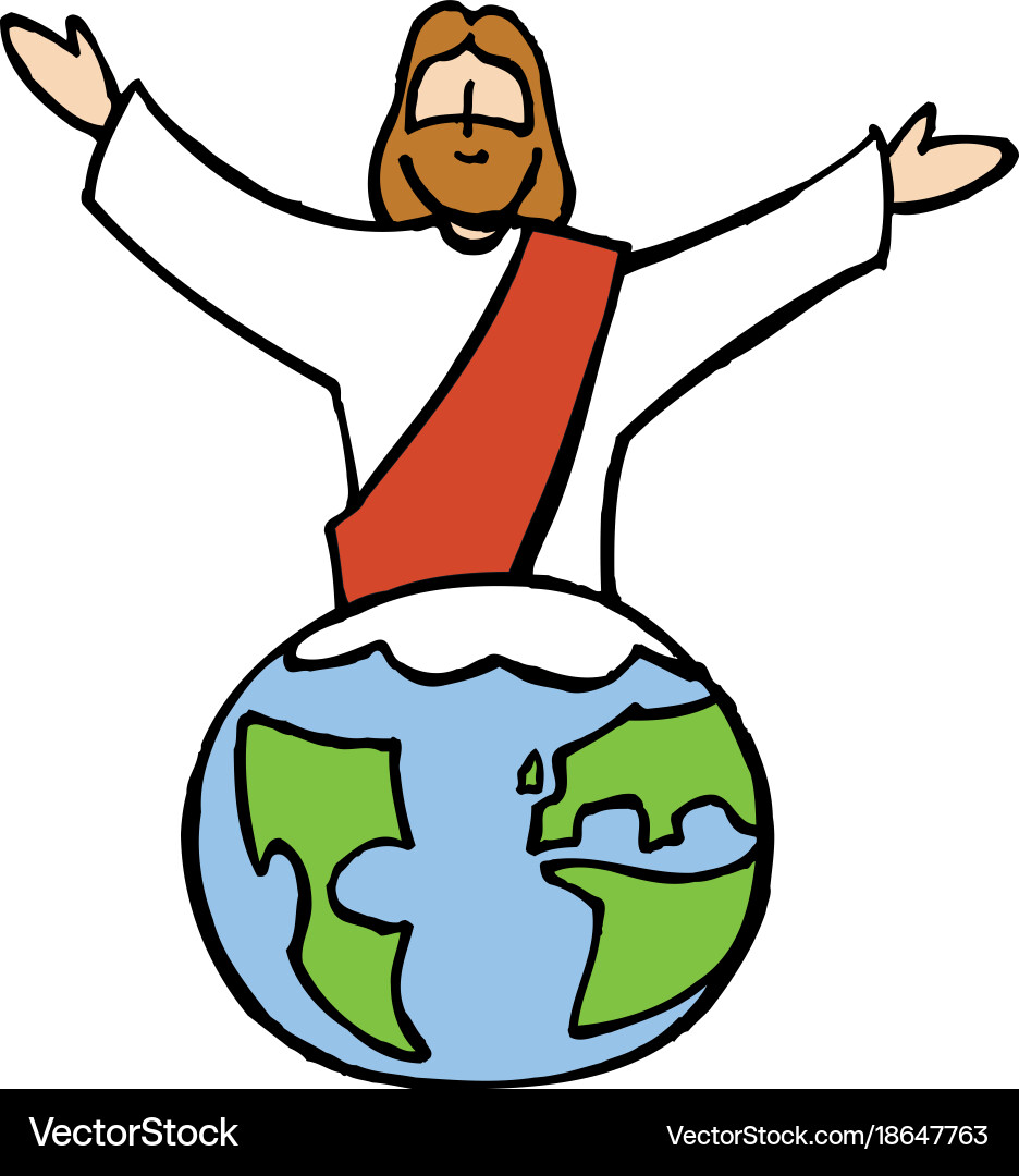 Jesus and the world Royalty Free Vector Image - VectorStock
