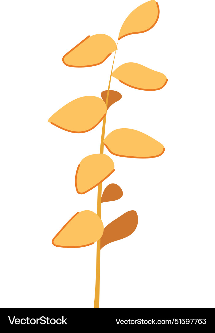 Paper gold leaves cartoon Royalty Free Vector Image