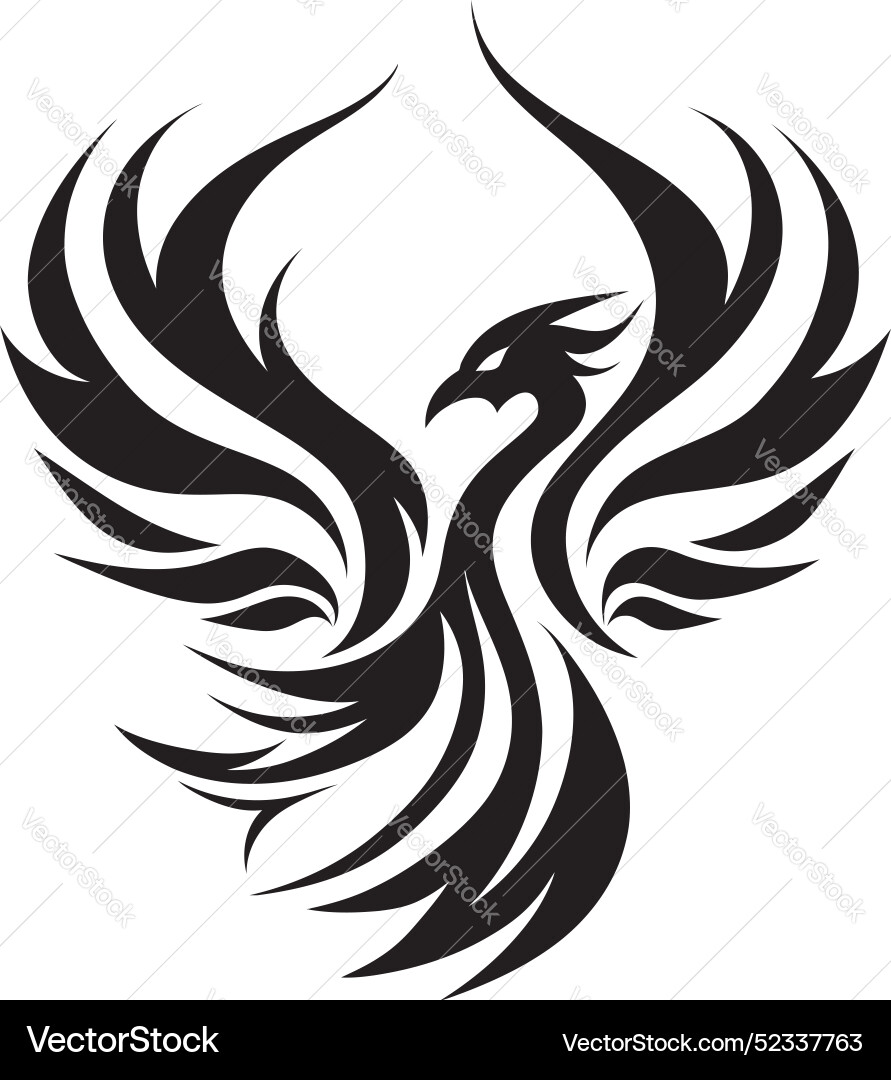 Rising phoenix wings emblem ignition icon Vector Image