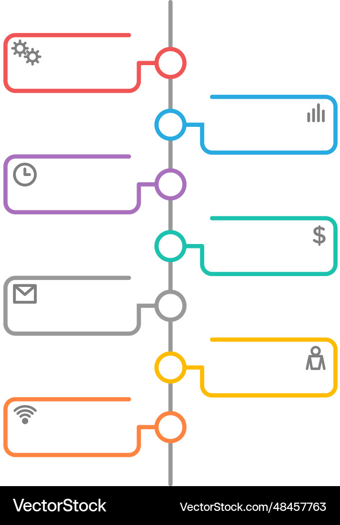 Thin color line timeline template infographic Vector Image