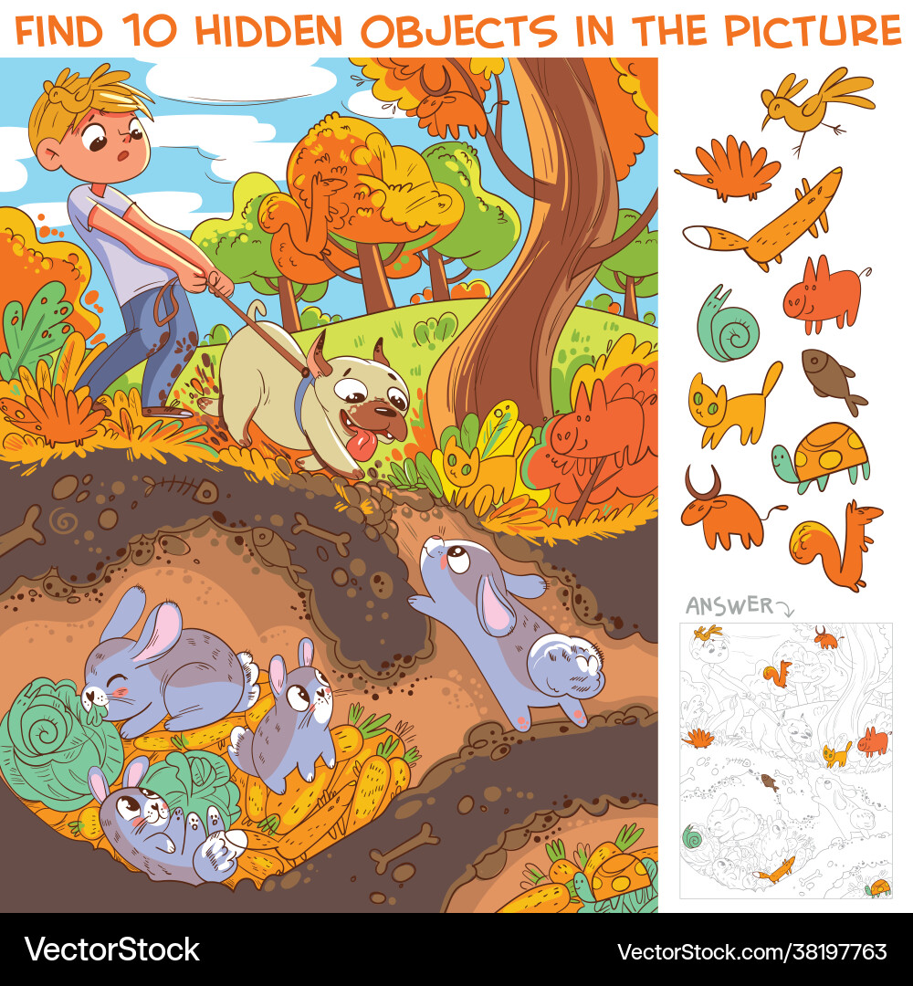 View hare house underground find 10 hidden Vector Image