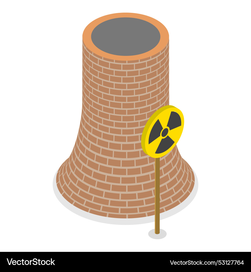 3d isometric flat set of radioactive waste Vector Image