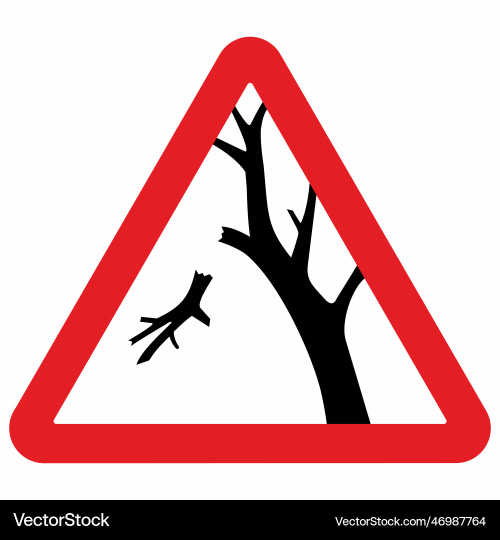 Attention danger of falling branches trees Vector Image