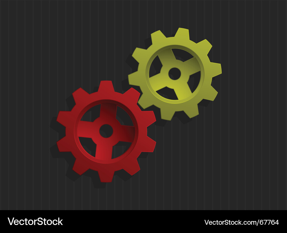 Colored gears Royalty Free Vector Image - VectorStock