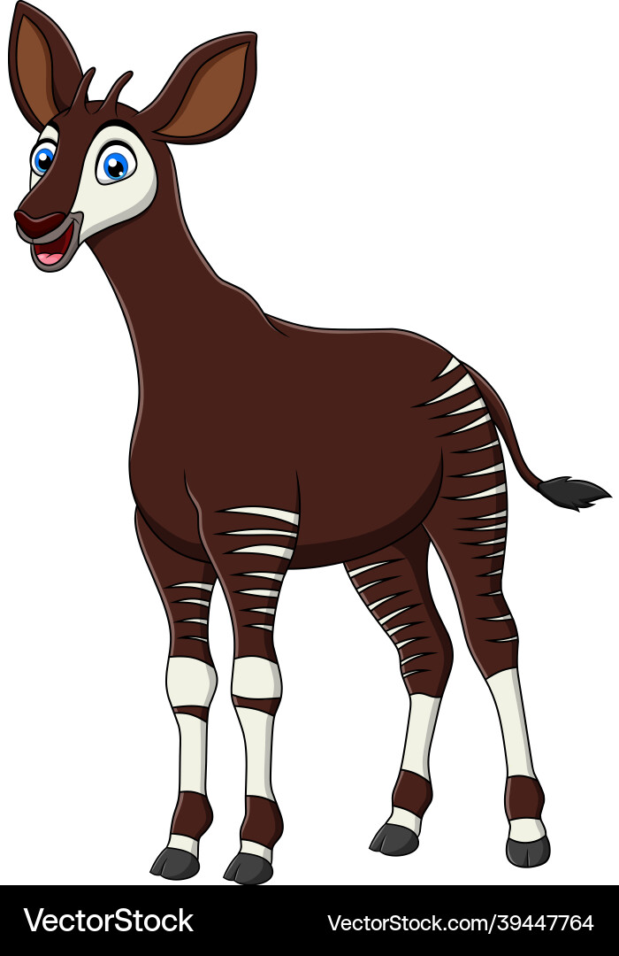 Cute Cartoon Okapi Royalty Free Vector Image - VectorStock