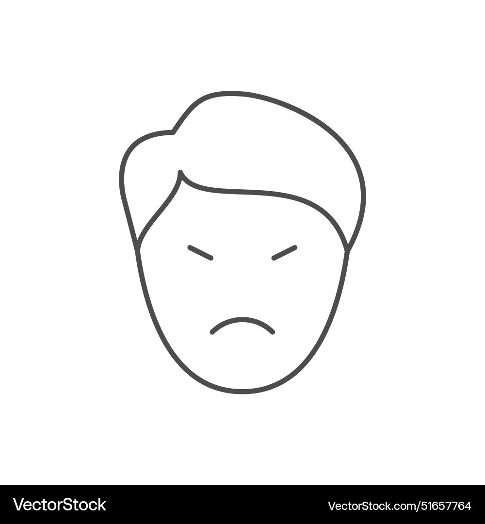 Dissatisfied face line outline icon Royalty Free Vector