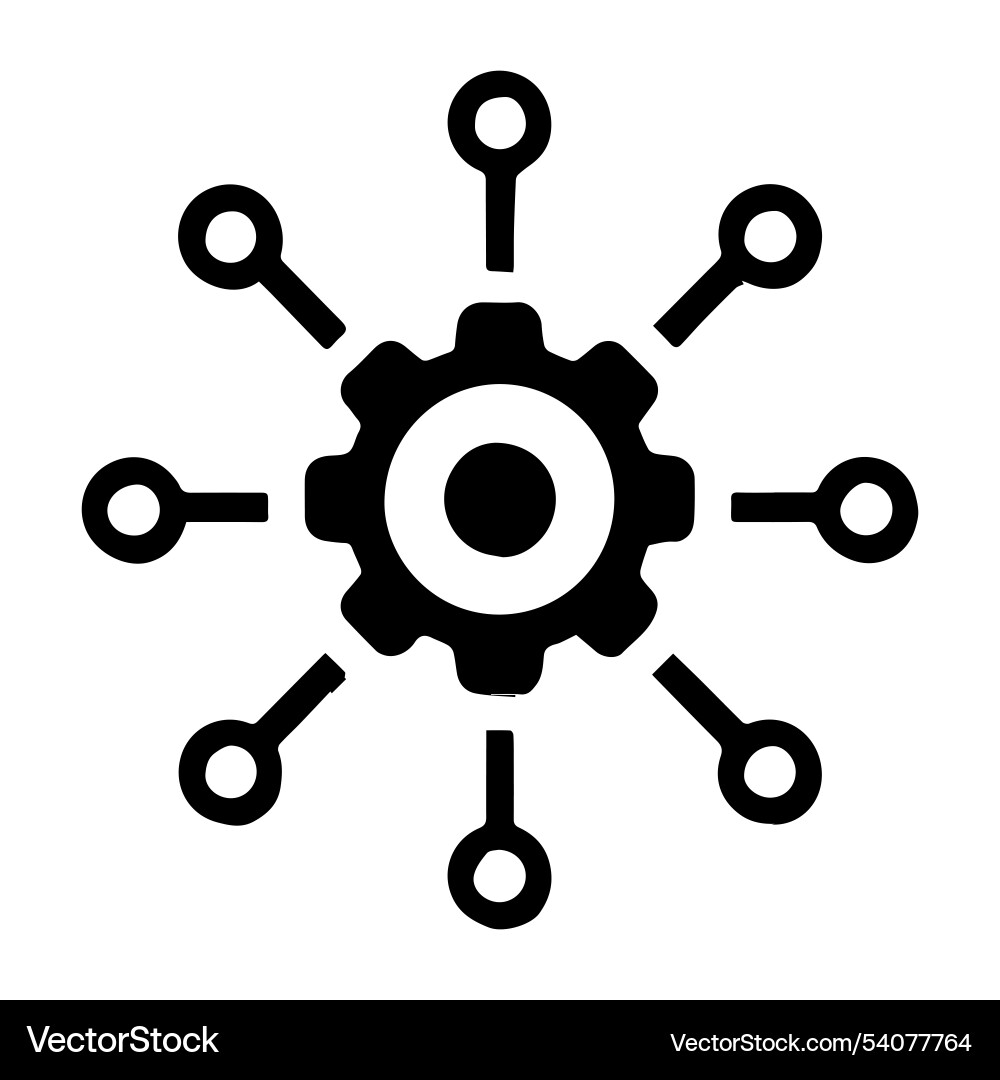 Hub spoke connection network Royalty Free Vector Image