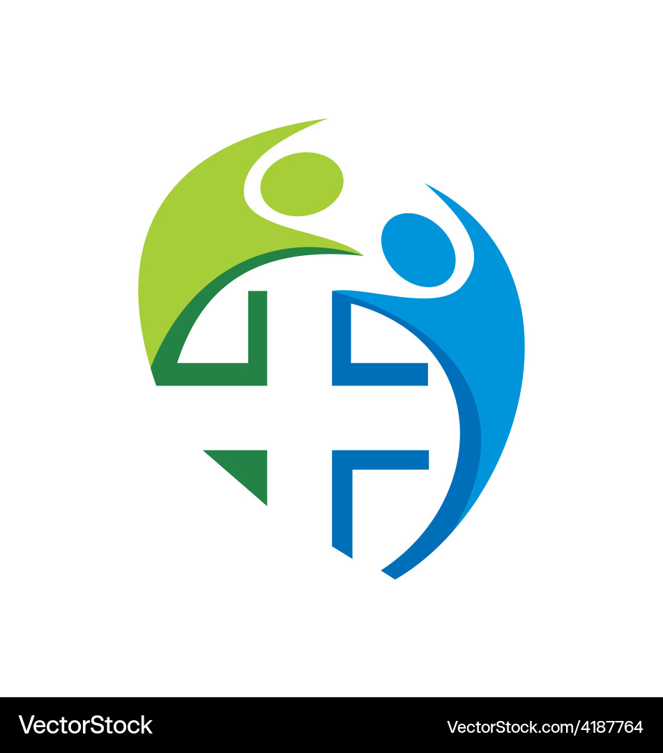 Medical people circle logo Royalty Free Vector Image