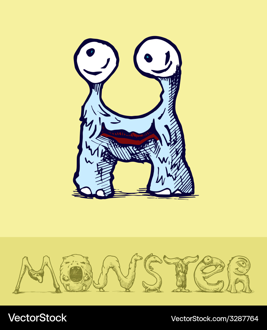 Monster font Royalty Free Vector Image - VectorStock