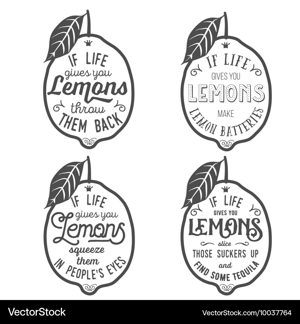 Motivation quote about lemons Royalty Free Vector Image
