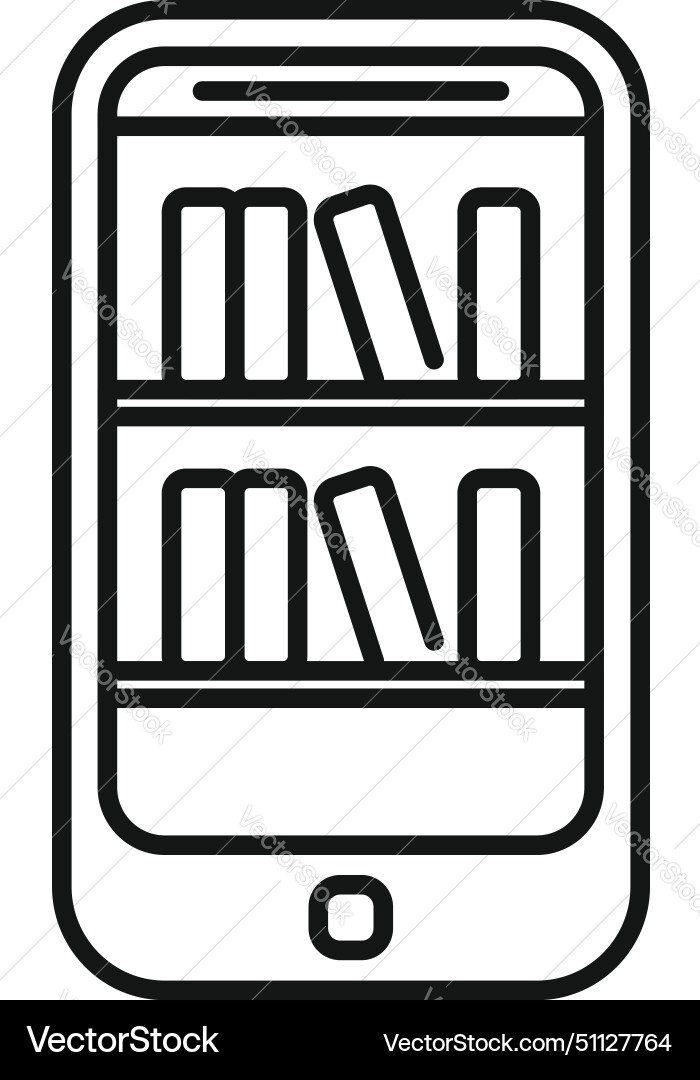 Online bookstore icon outline digital Royalty Free Vector