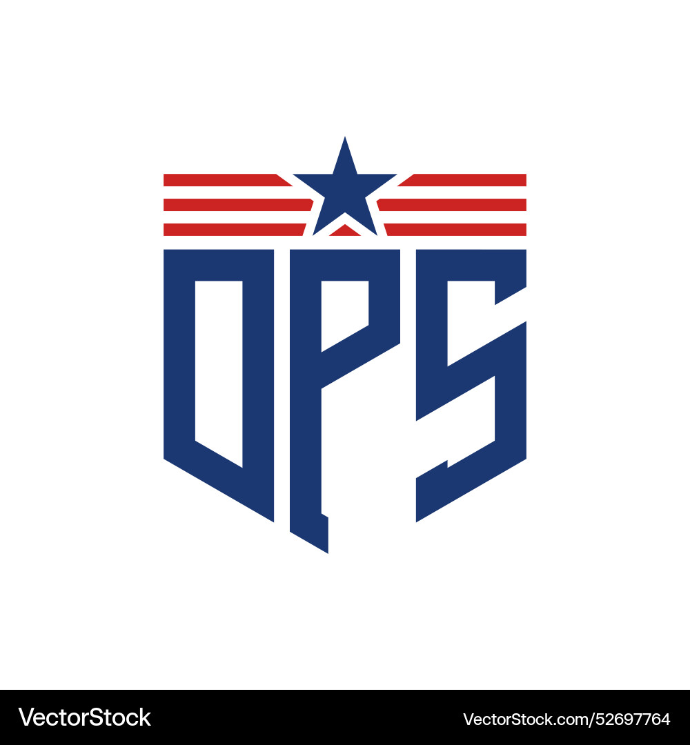 Patriotic dps logo with star and american flag Vector Image