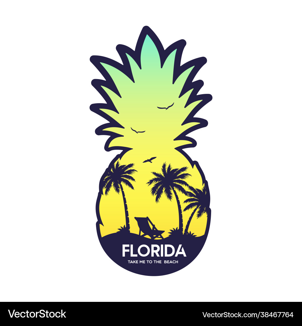 Pineapple florida stylish graphic t-shirt Vector Image