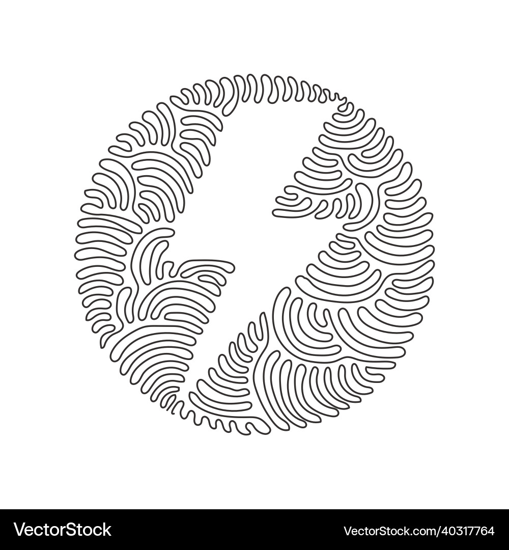 Single one line drawing lightning bolt electric Vector Image