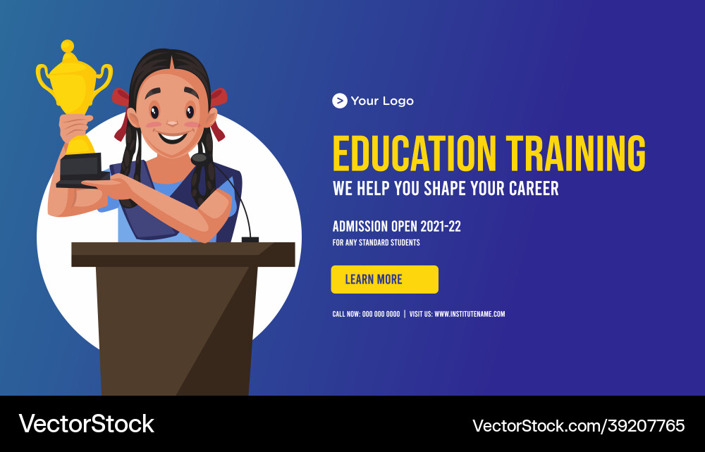 Banner design of education training Royalty Free Vector