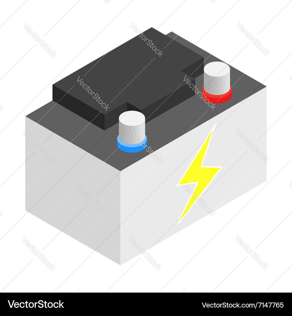 Battery isometric 3d icon Royalty Free Vector Image