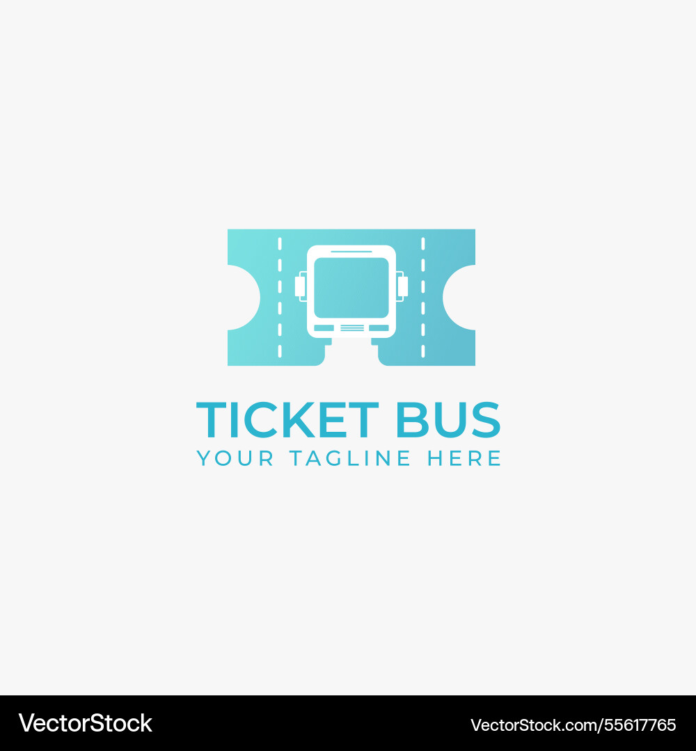 Bus ticket logo with a symbol Royalty Free Vector Image
