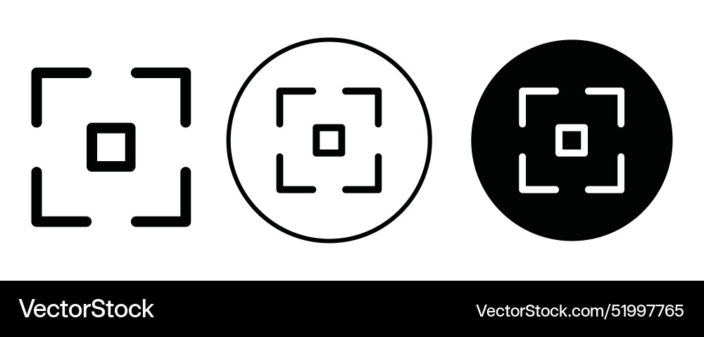 Camera focus frame outline icon collection or set Vector Image
