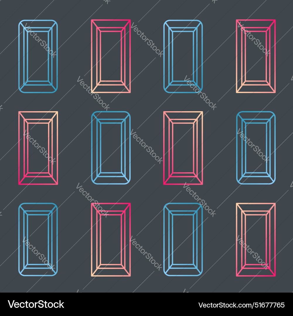 Crystal diamonds miner stones seamless Royalty Free Vector