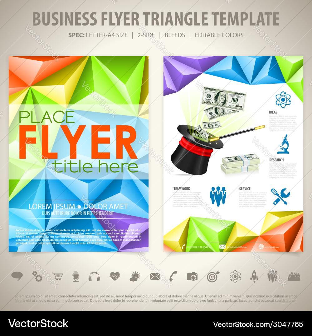 Flyer design template Royalty Free Vector Image