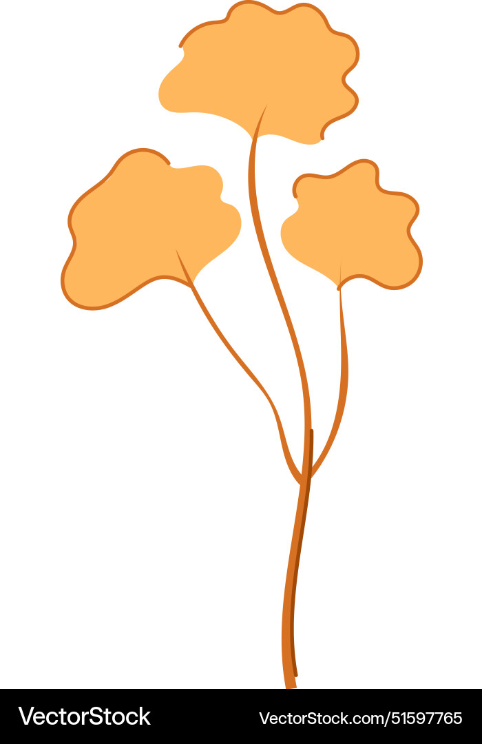 Foil gold leaves cartoon Royalty Free Vector Image