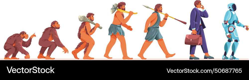 Human evolution stages homo sapiens progression Vector Image