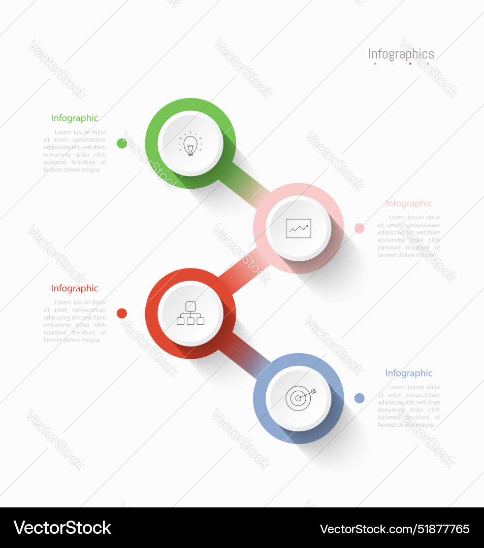 Infographic 4 options design elements Royalty Free Vector