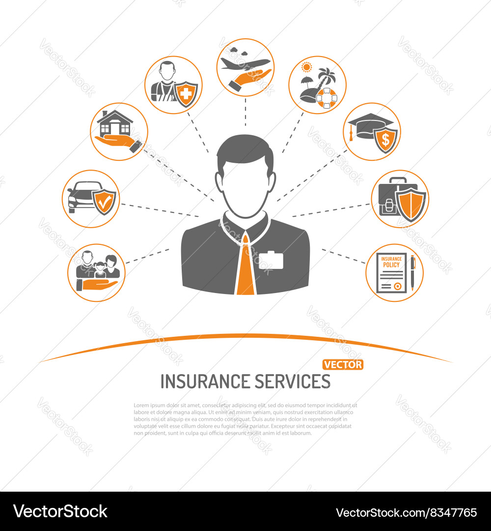 Insurance services concept Royalty Free Vector Image