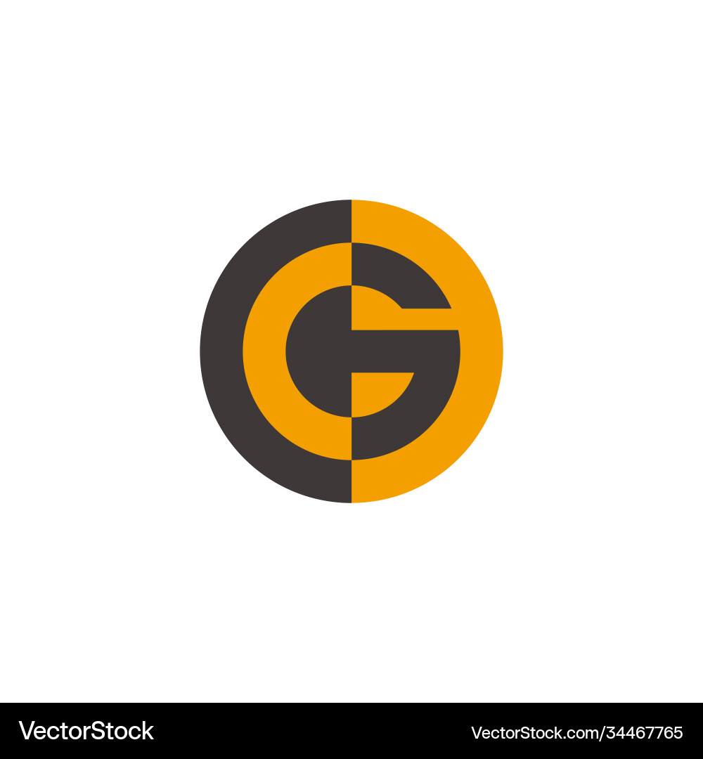 Letter cg abstract mosaic simple geometric Vector Image