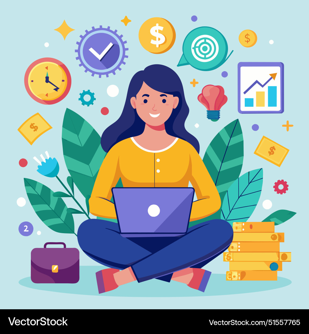Online business making money salary or multi Vector Image