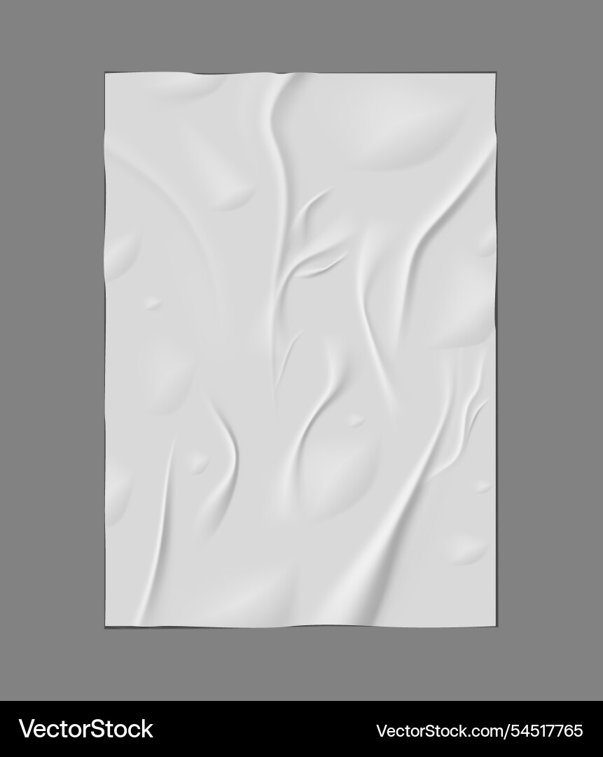 Paper wrinkled poster or flyer realistic Vector Image