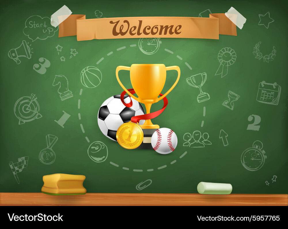 School sports infographics background Royalty Free Vector