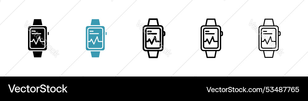 Smartwatchline in thin line black color flat Vector Image