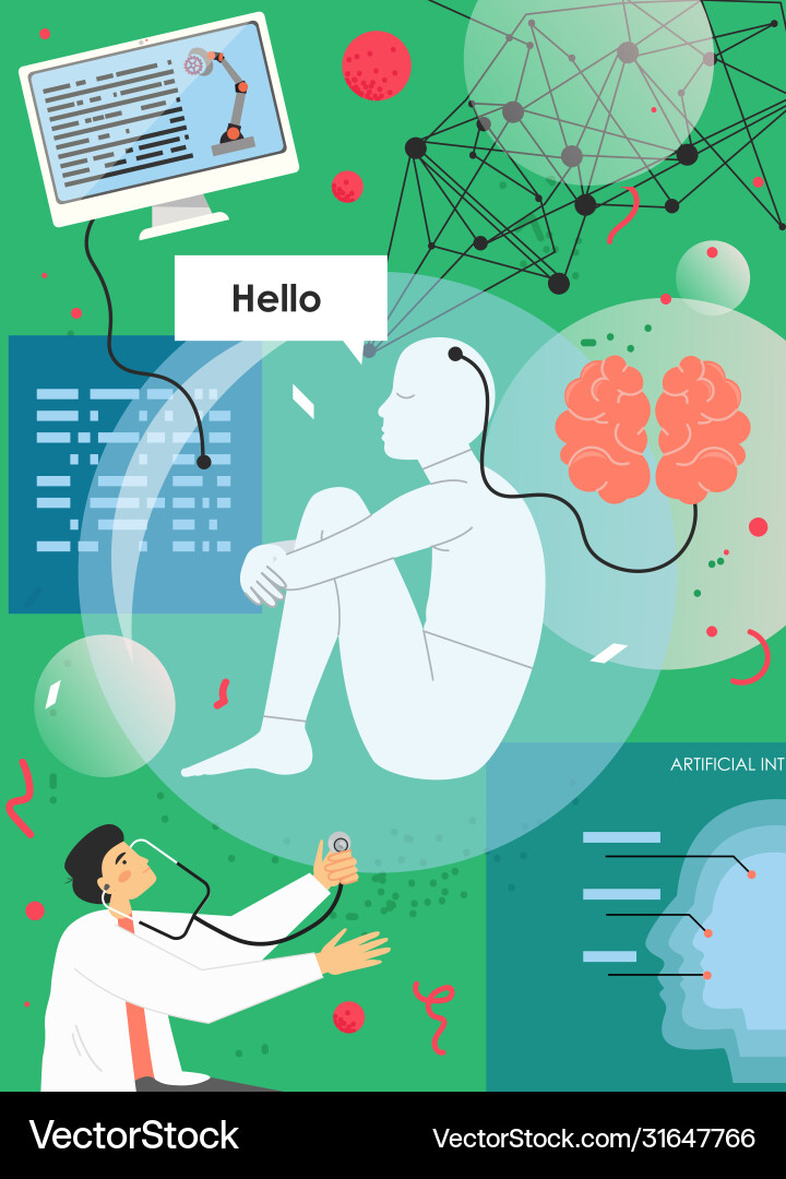 Artificial intelligence technology poster Vector Image