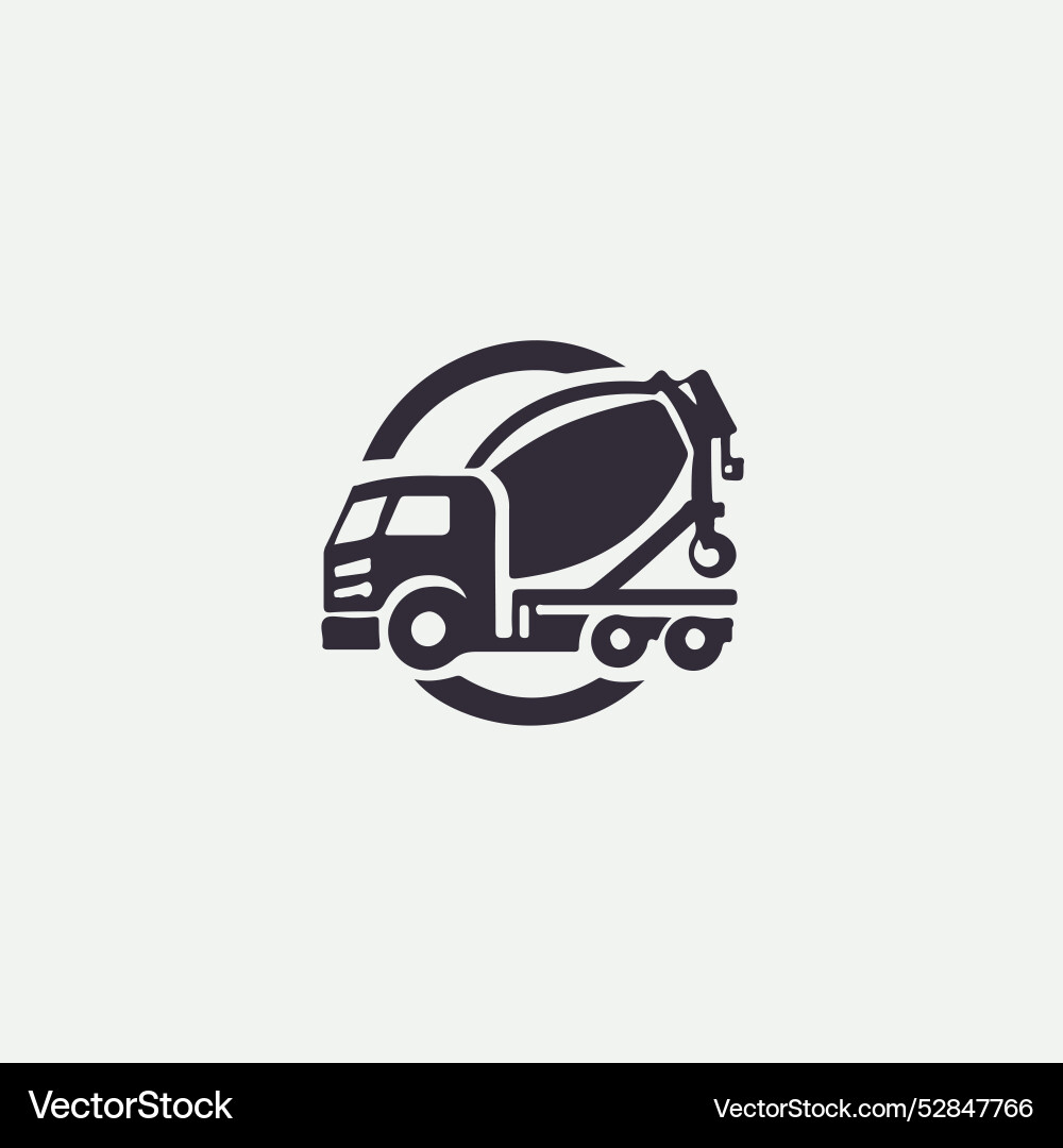 Concrete mixer truck logo Royalty Free Vector Image